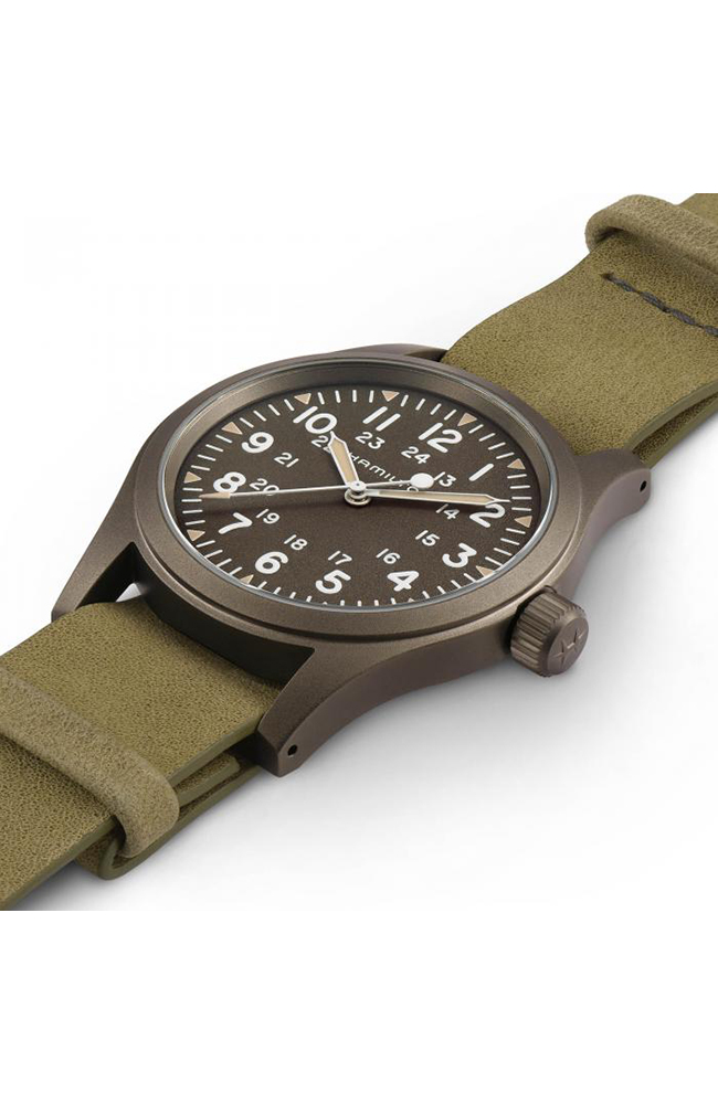 Men's Watch HAMILTON Khaki Field Mechanical Khaki Leather Strap ...